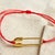925 Safety Pin, Red String Bracelet, Paper Clip Bracelet, Minimal Gold ...