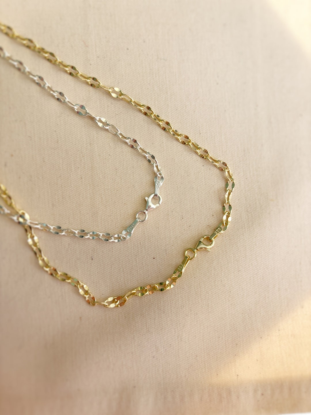Dainty Link Chain, Sterling Silver Necklace, Minimalist Layering Chain ...