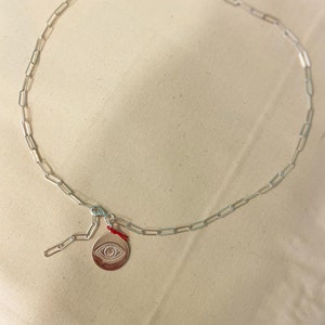 925 Silver Eye Necklace, 925 Sterling Silver Necklace, Silver Chain ...