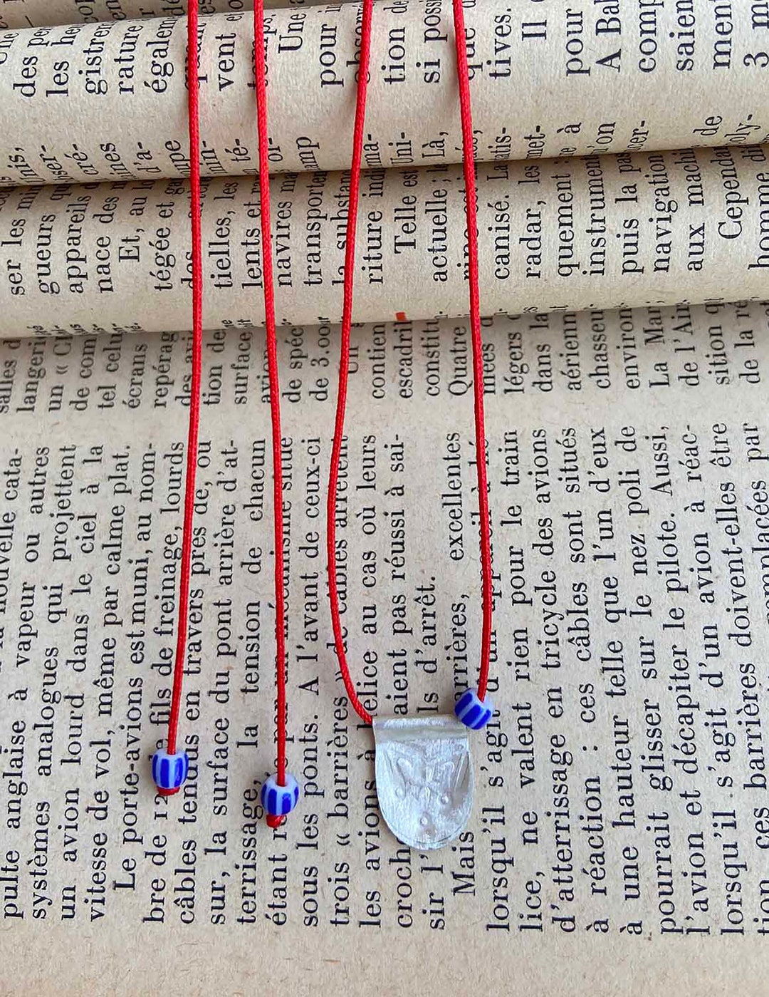 925 Sterling Silver Plate Necklace, Silver Plate Necklace, Red String ...