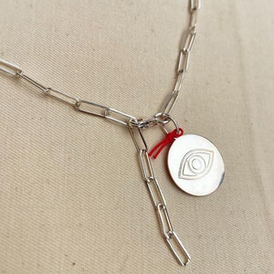 925 Silver Eye Necklace, 925 Sterling Silver Necklace, Silver Chain ...