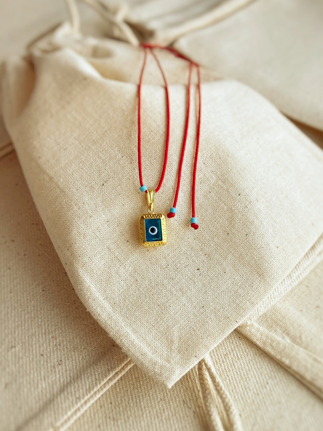 925 Sterling Silver Necklace, Evil Eye Necklace, Red String Necklace ...