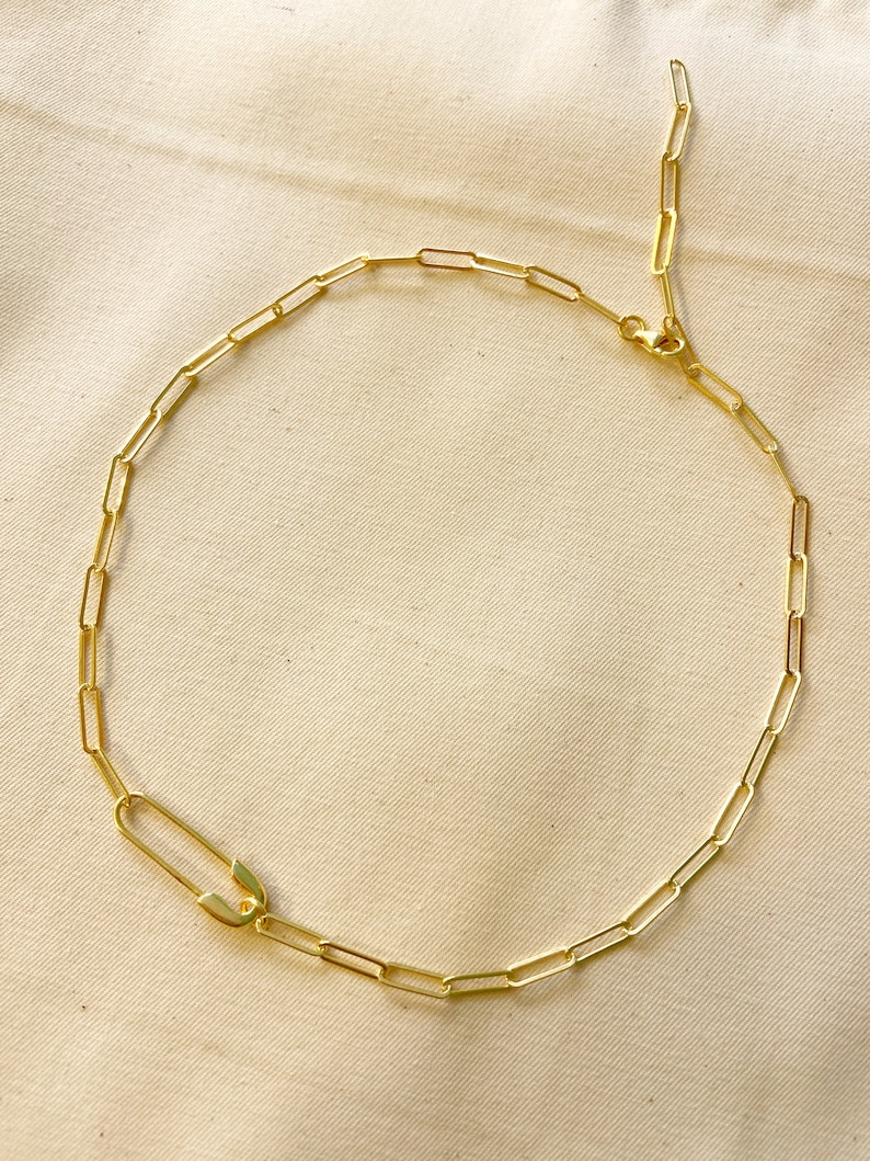 925 Sterling Silver Safety Pin Necklace, Gold Chain Necklace, Gold ...