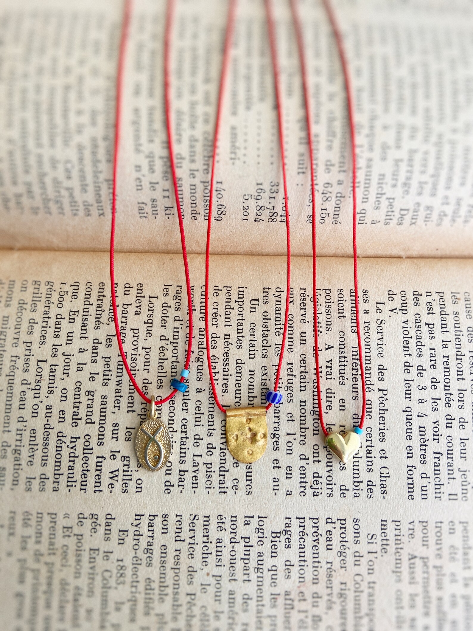 925 Sterling Silver Plate Necklace, Gold Plate Necklace, Red String ...