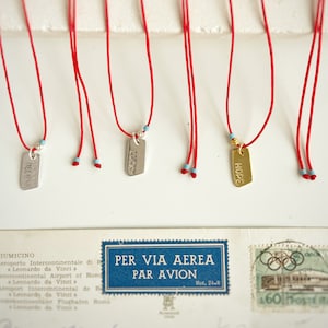 925 Hope Necklace, Red String Choker, Protection Jewelry, Adjustable ...