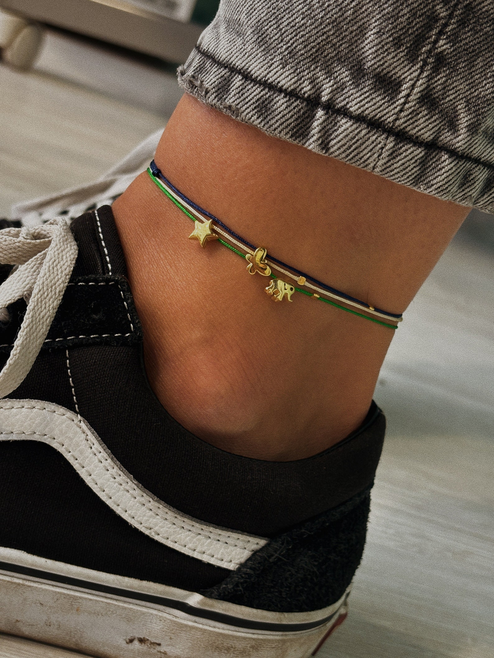 925 Sterling Silver Anklet, Gold Lucky Anklet, 925 Minimal Anklet ...