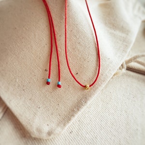 925 Red String Choker, Protection Jewelry, Kaballah Red Necklace, Red ...