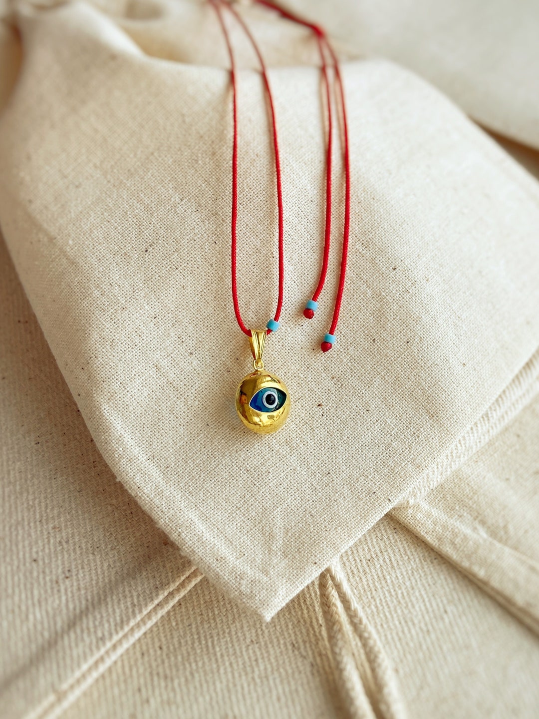925 Sterling Silver Necklace, Evil Eye Necklace, Red String Necklace ...