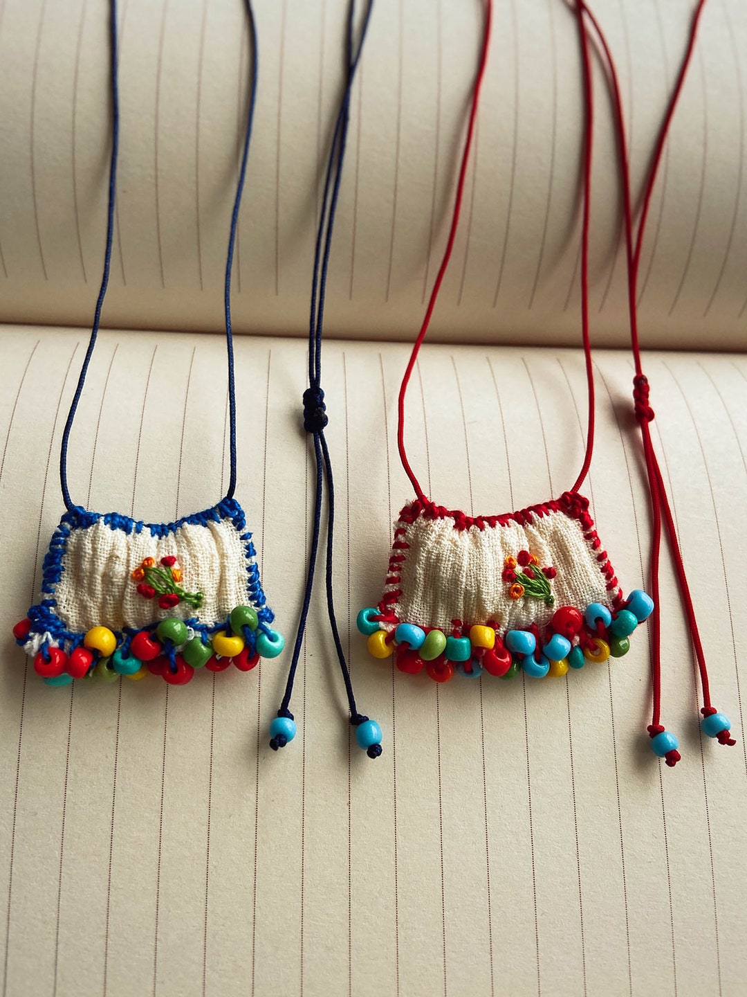 Red Lucky Necklace, Peganum Necklace, Lucky Charm Necklace, Red Bead ...