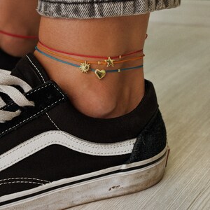 925 Sterling Silver Anklet, Gold Lucky Anklet, 925 Minimal Anklet ...