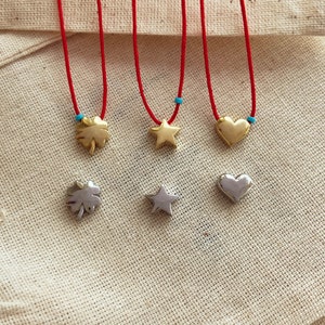 925 Sterling Silver Red Heart Necklace, Red String Necklace, Red Heart ...