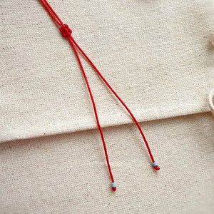 925 Hope Necklace, Red String Choker, Protection Jewelry, Adjustable ...