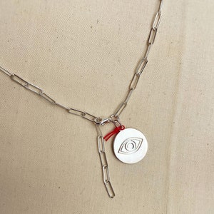 925 Silver Eye Necklace, 925 Sterling Silver Necklace, Silver Chain ...
