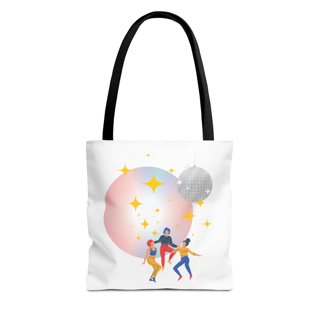 Vintage Dancing Tote Bag, Dancing Disco Tote Bag, Disco Ball Bag ...