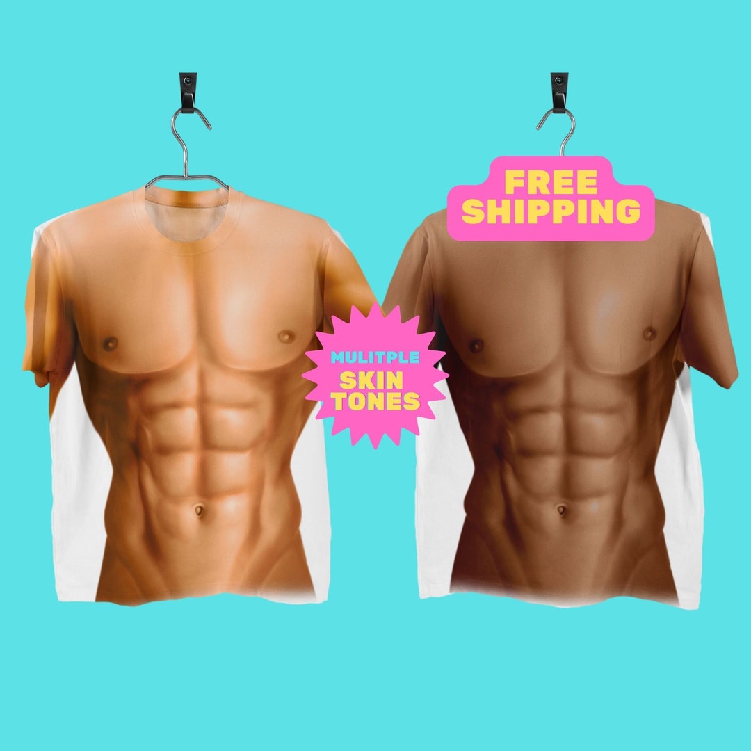 Men's T Shirt Bikini Body Shirt Beach Shirt Choose Skin Tone - Etsy