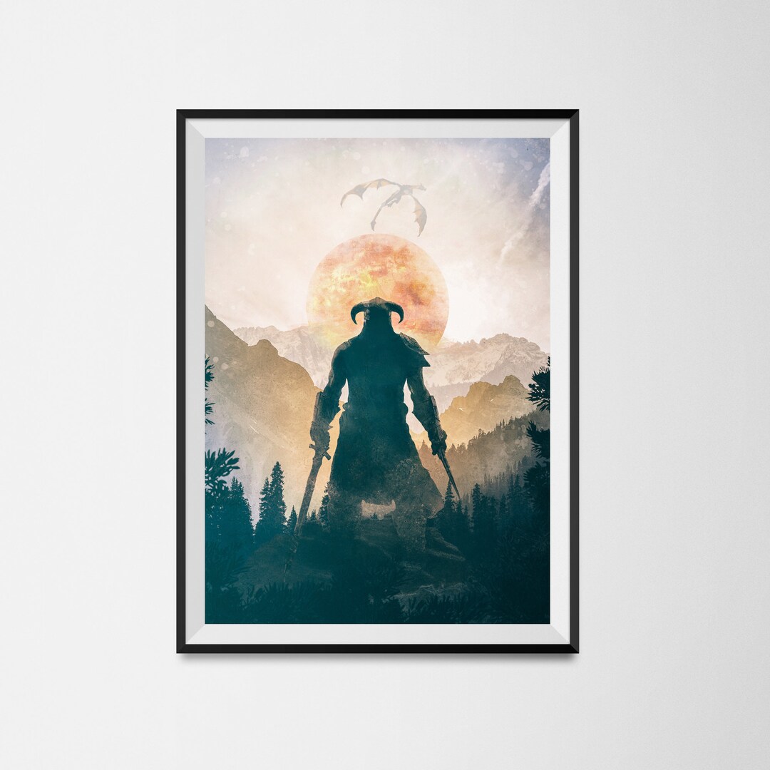 Skyrim Elder Scrolls Inspired Gaming poster Geek Gift - Etsy España