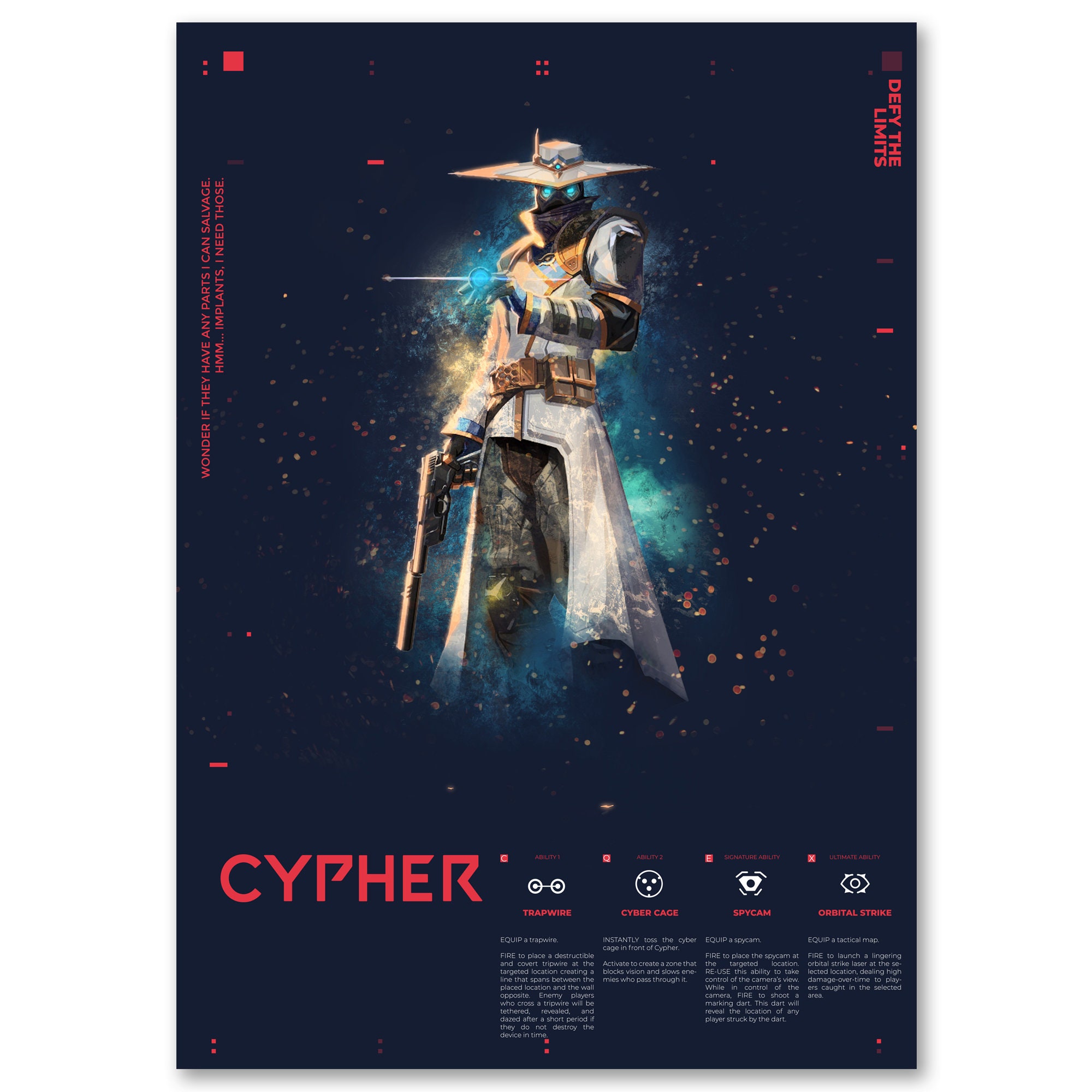 Gaming Poster A3 Valorant Poster Cypher Agent HD Print - Etsy