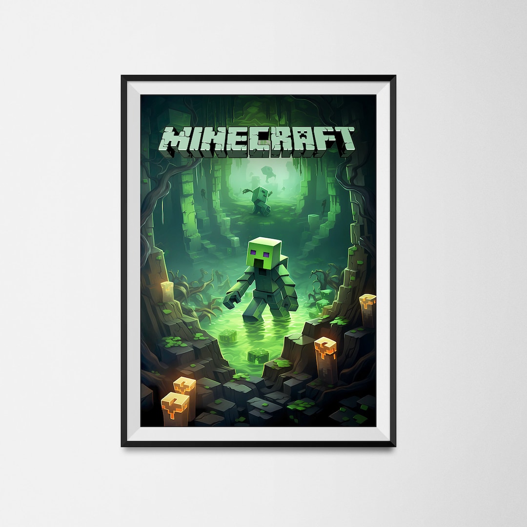 A3 Minecraft Gaming Poster, Gamer Gift HD Print Easy to Frame, Ideal ...