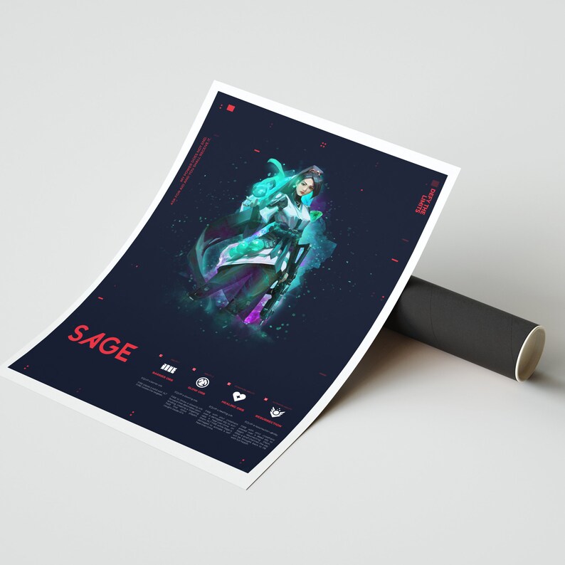 Gaming Poster A3 Valorant Poster Sage Agent Hd Print Easy Etsy Canada