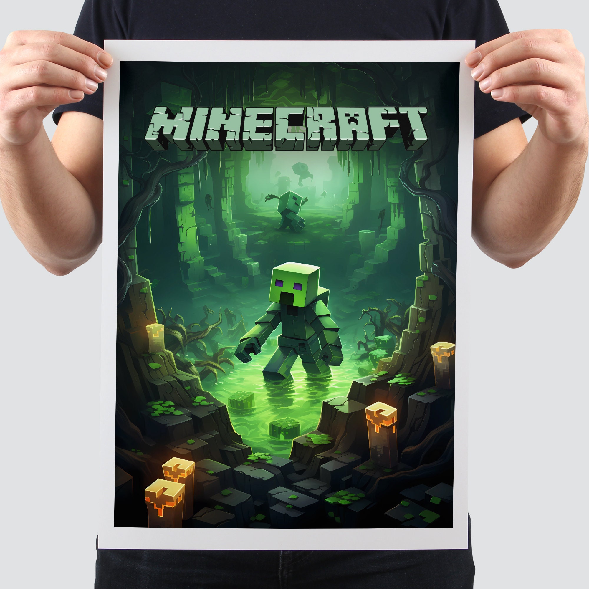 A3 Minecraft Gaming Poster, Gamer Gift HD Print Easy to Frame, Ideal ...