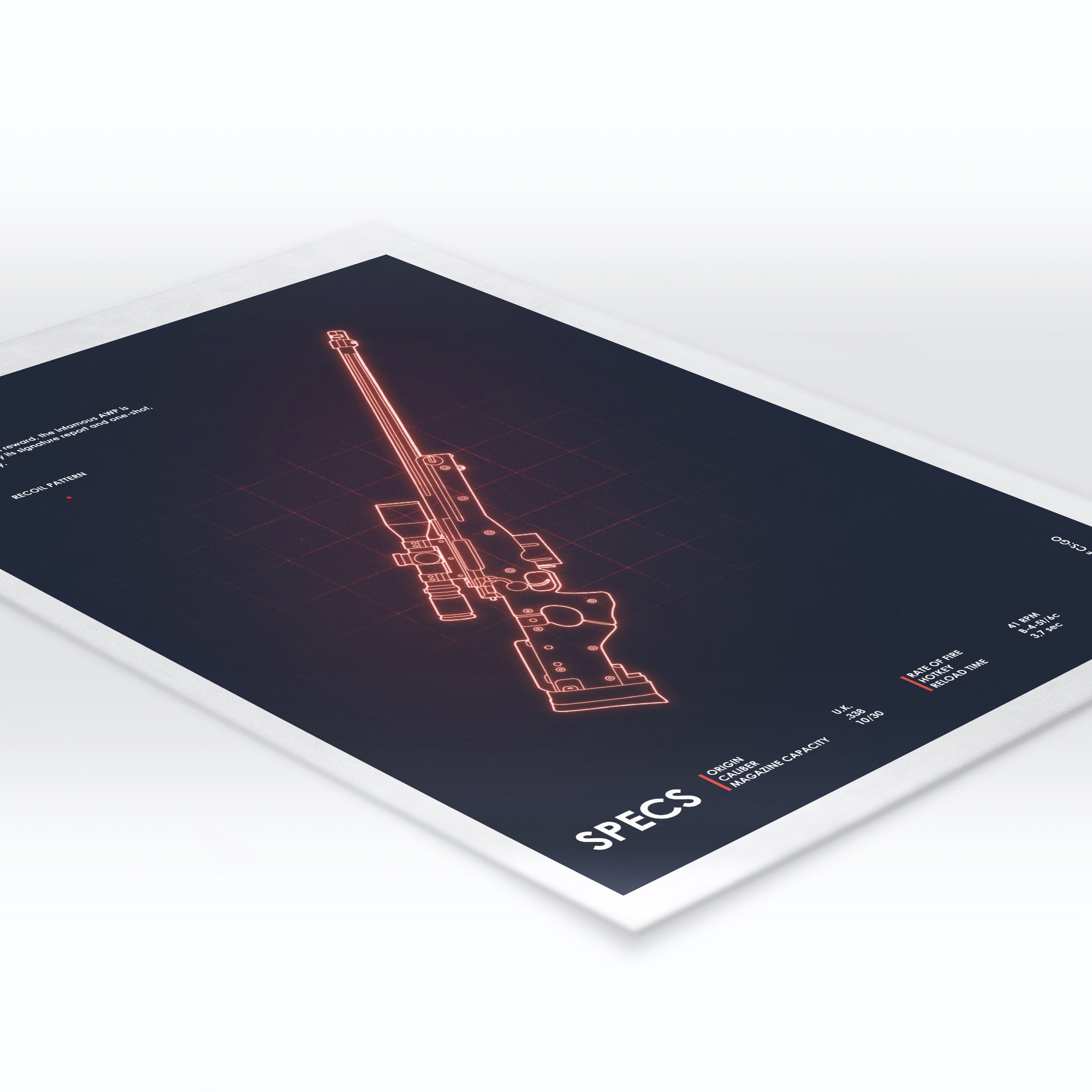 AWP Sniper Gun Cs:go Counter Strike Neon Weapon Blueprint - Etsy Australia