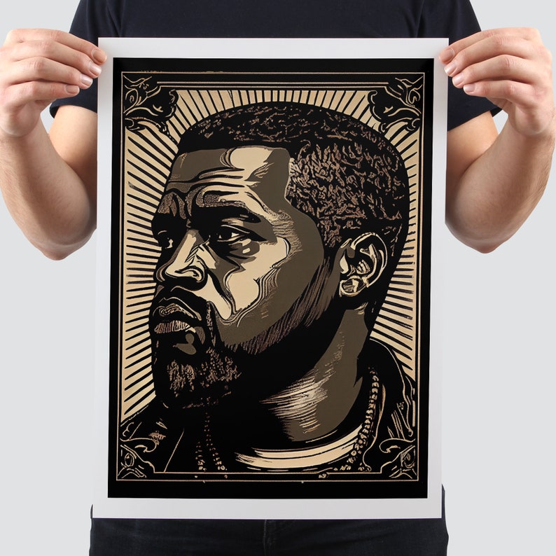 Kanye West Poster A3 Digital Portrait Premium HD Printing Easy to Frame ...