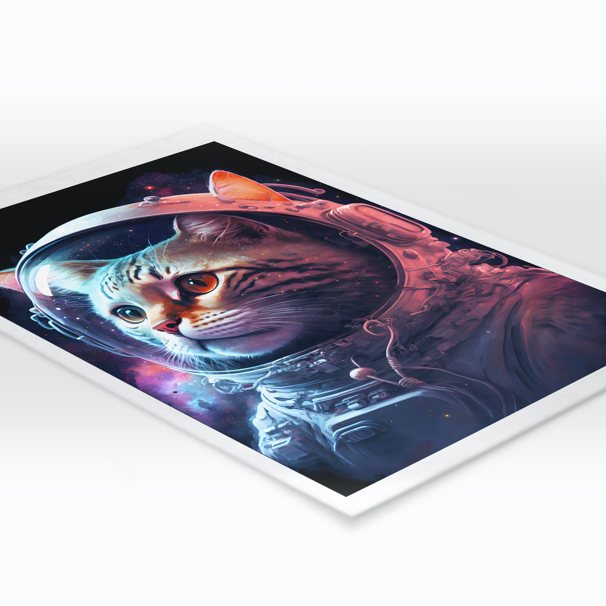 Cute Cat in Space Poster Adorable Feline in Astronaut Helmet - Etsy