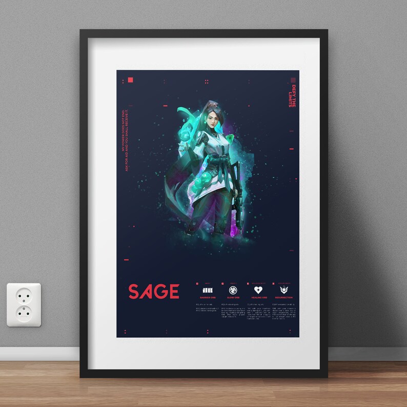 Gaming Poster A3 Valorant Poster Sage Agent Hd Print Easy Etsy Canada