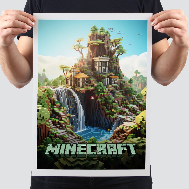 A3 Minecraft Gaming Poster, Gamer Gift HD Print Easy to Frame, Ideal ...