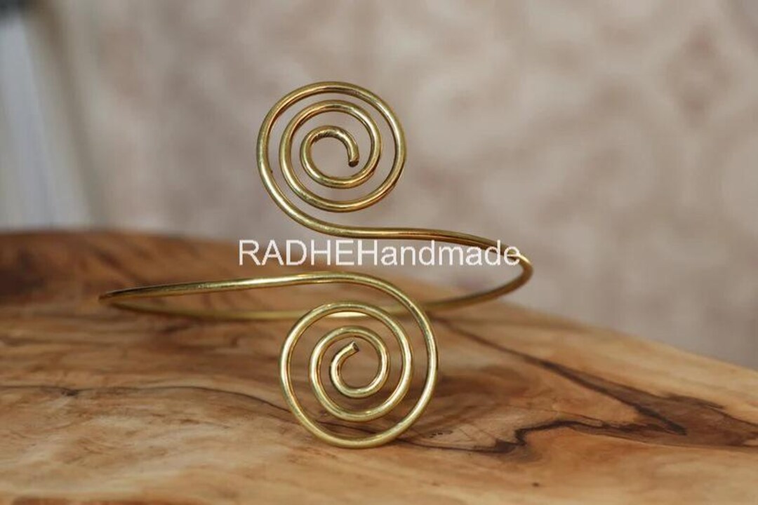 Spiral Arm Cuff Bangle Upper Arm Cuff Bracelet Large Spiral Armlet ...