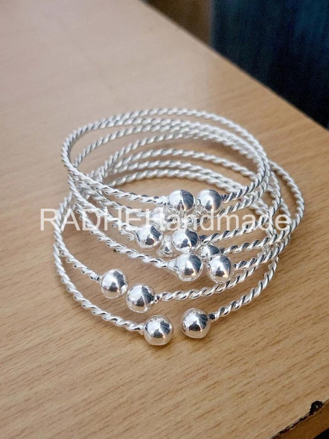 Thick West Indian Bangles, Set of 7 Bangles, Sterling Silver Bangles ...