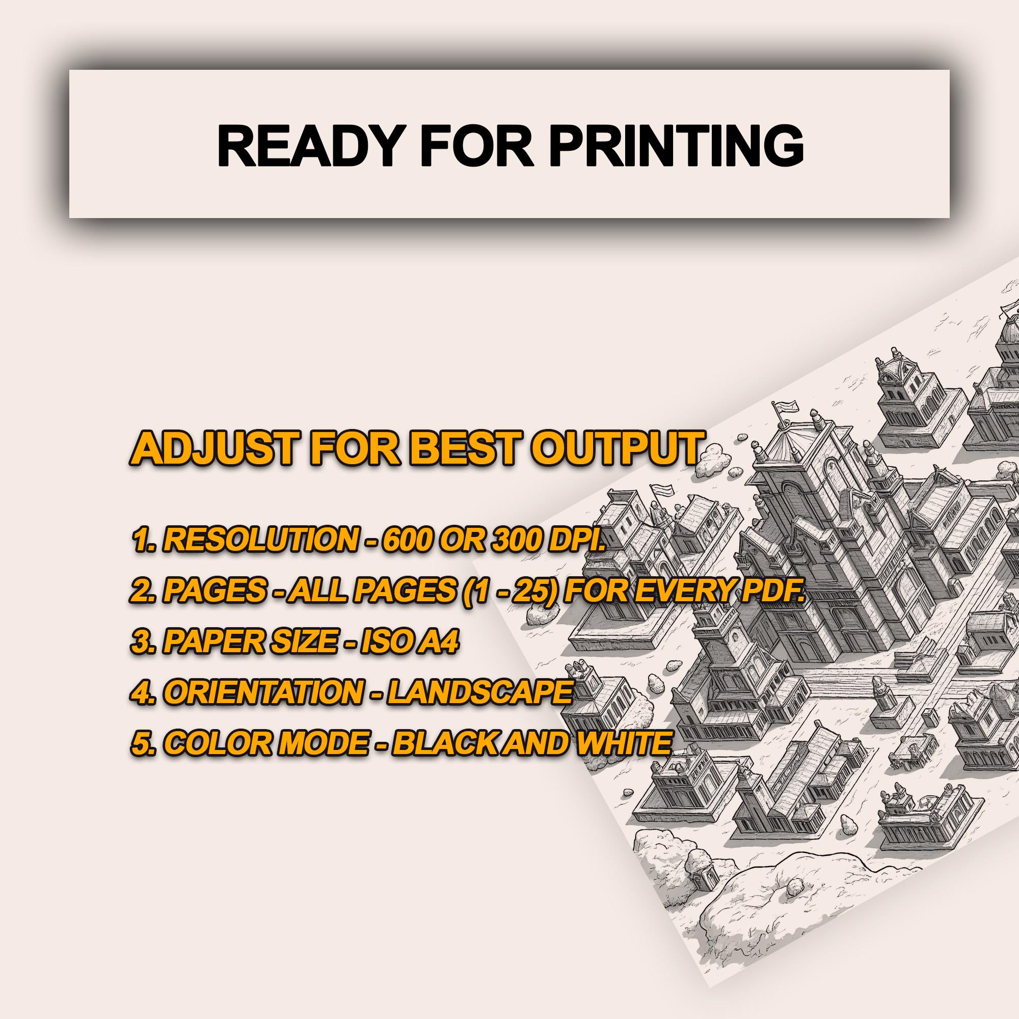 50 Coloring Pages of Settlements and Towns in Isometric View | Instant ...