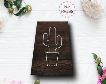 String Art Cactus Pattern | Etsy