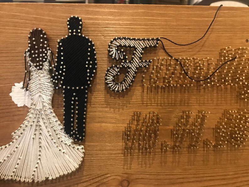 String Art Wedding Couple Template Custom Date Custom Pattern | Etsy