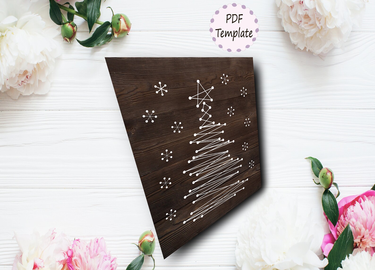 String Art Christmas Tree Pattern Template Pine Tree New | Etsy