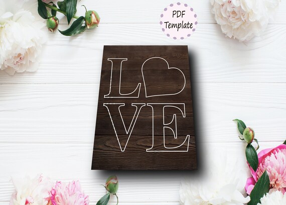 Love String Art Template Marriage Couple Pattern Love String | Etsy