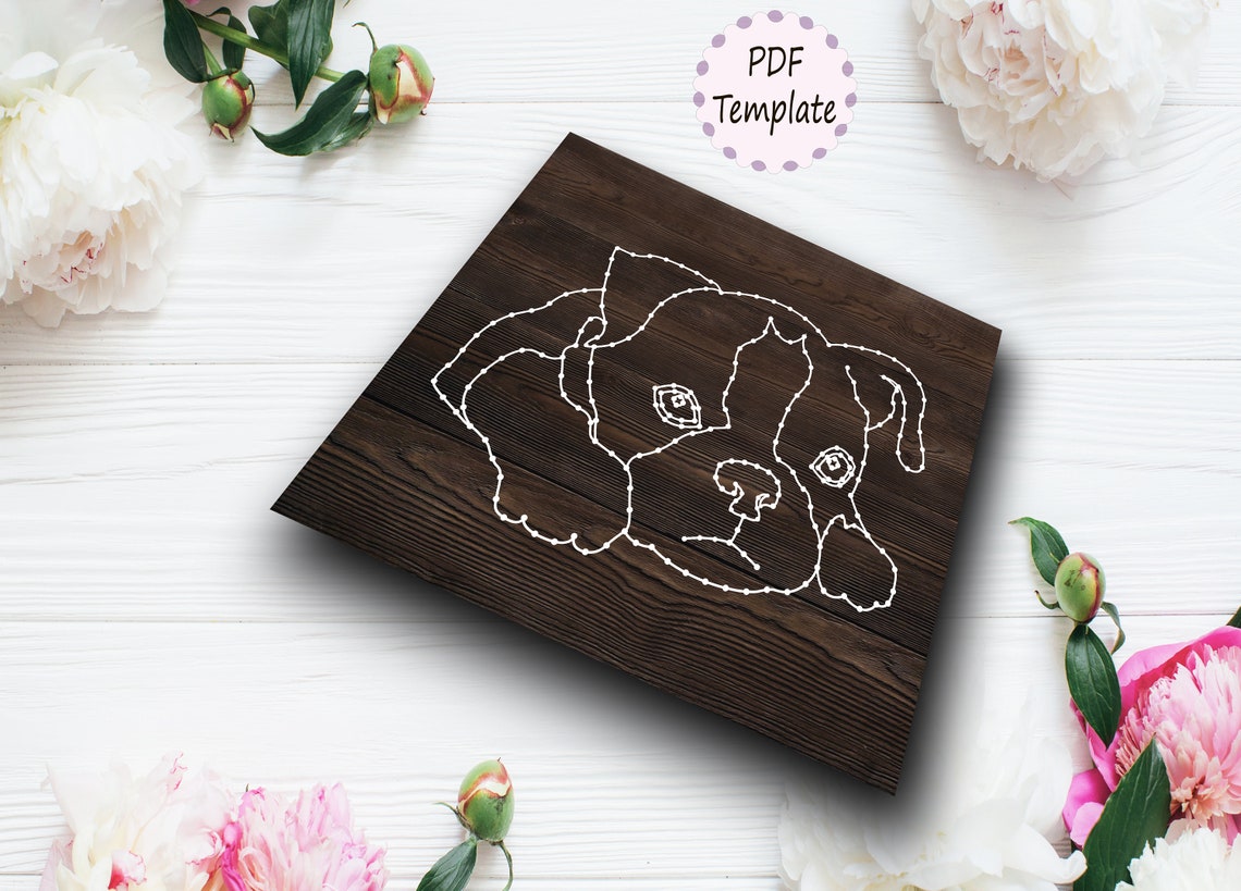 String Art Template Dog Pattern Dog Pets String Art Decor | Etsy