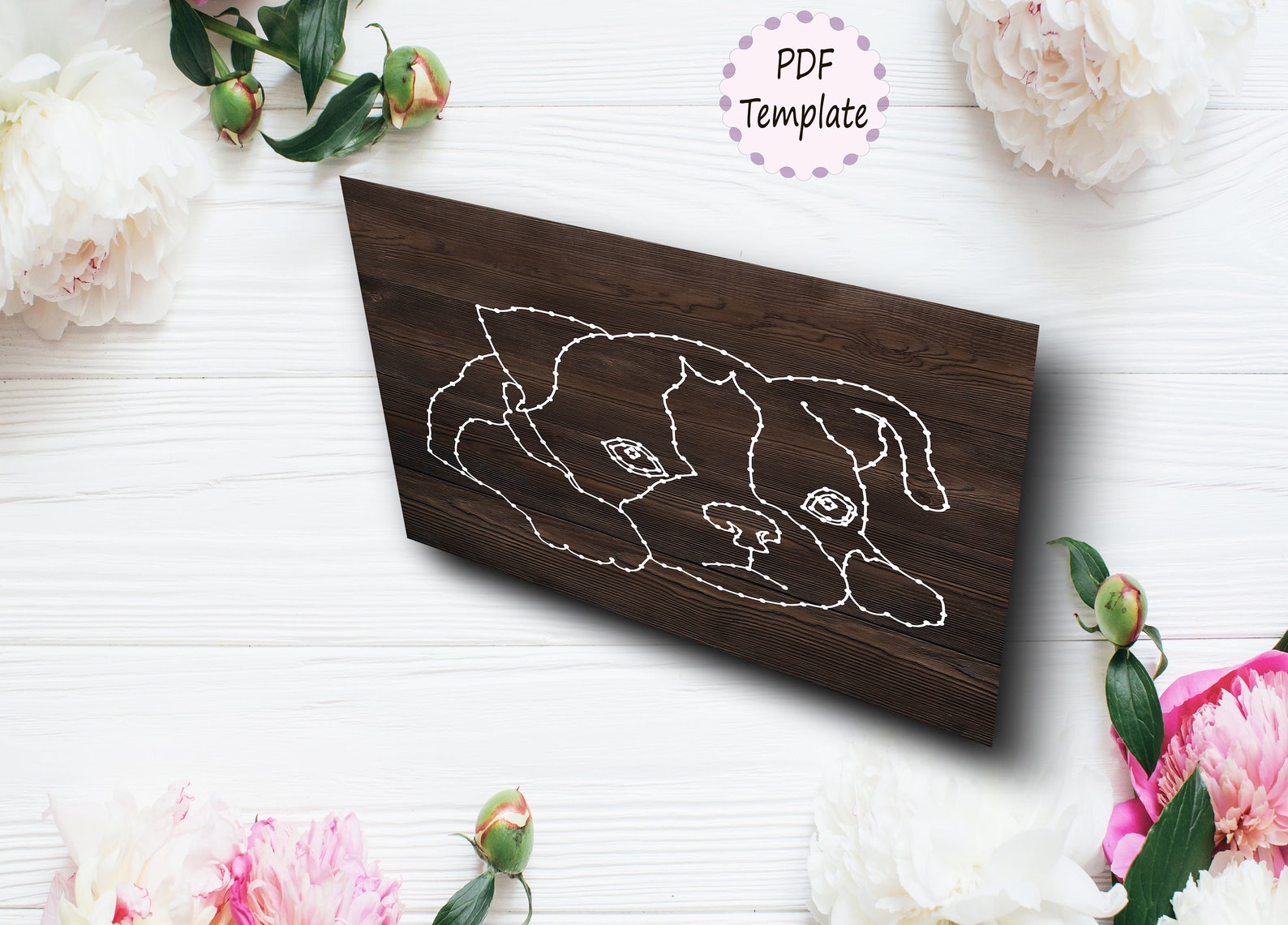 String Art Template Dog Pattern Dog Pets String Art Decor | Etsy