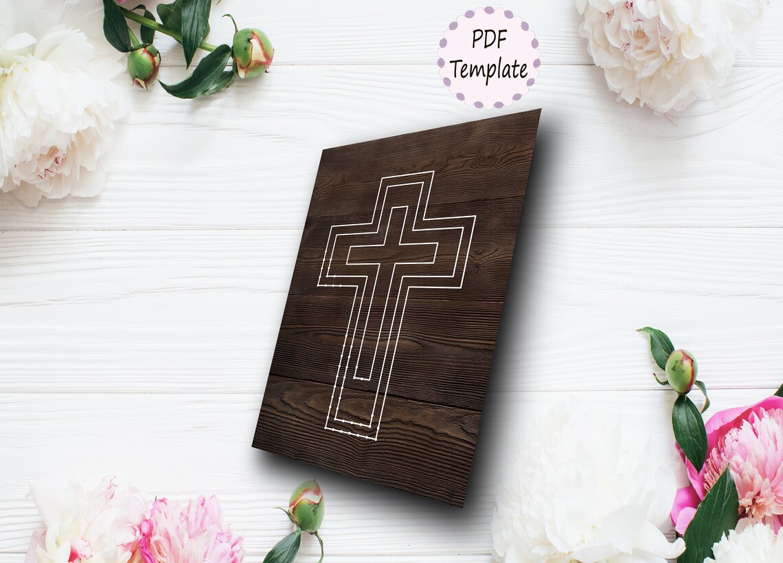 Cross String Art Pattern Printable Template String Art Cross | Etsy