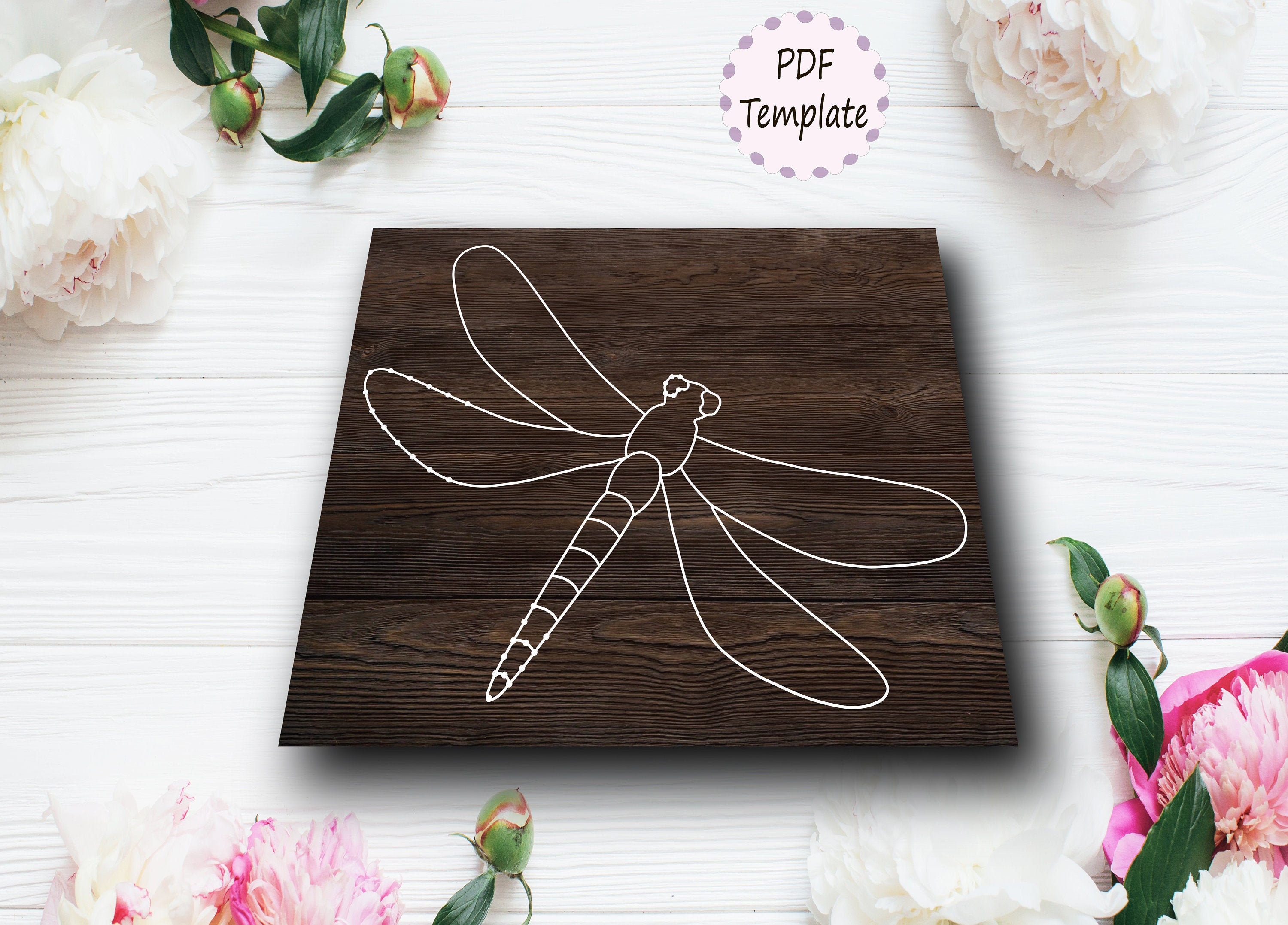 Dragonfly String Art Template Pattern Dragonfly String Art | Etsy