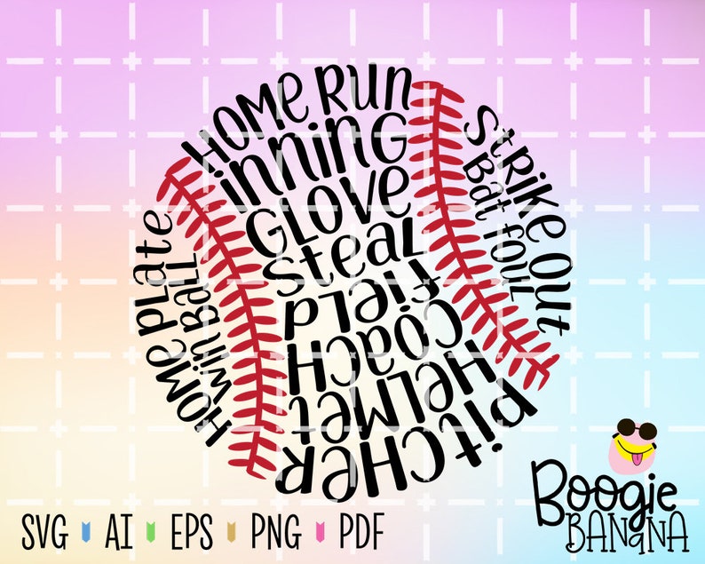 Baseball Words Svg Eps Png Layered Cut File Baseball Life | Etsy