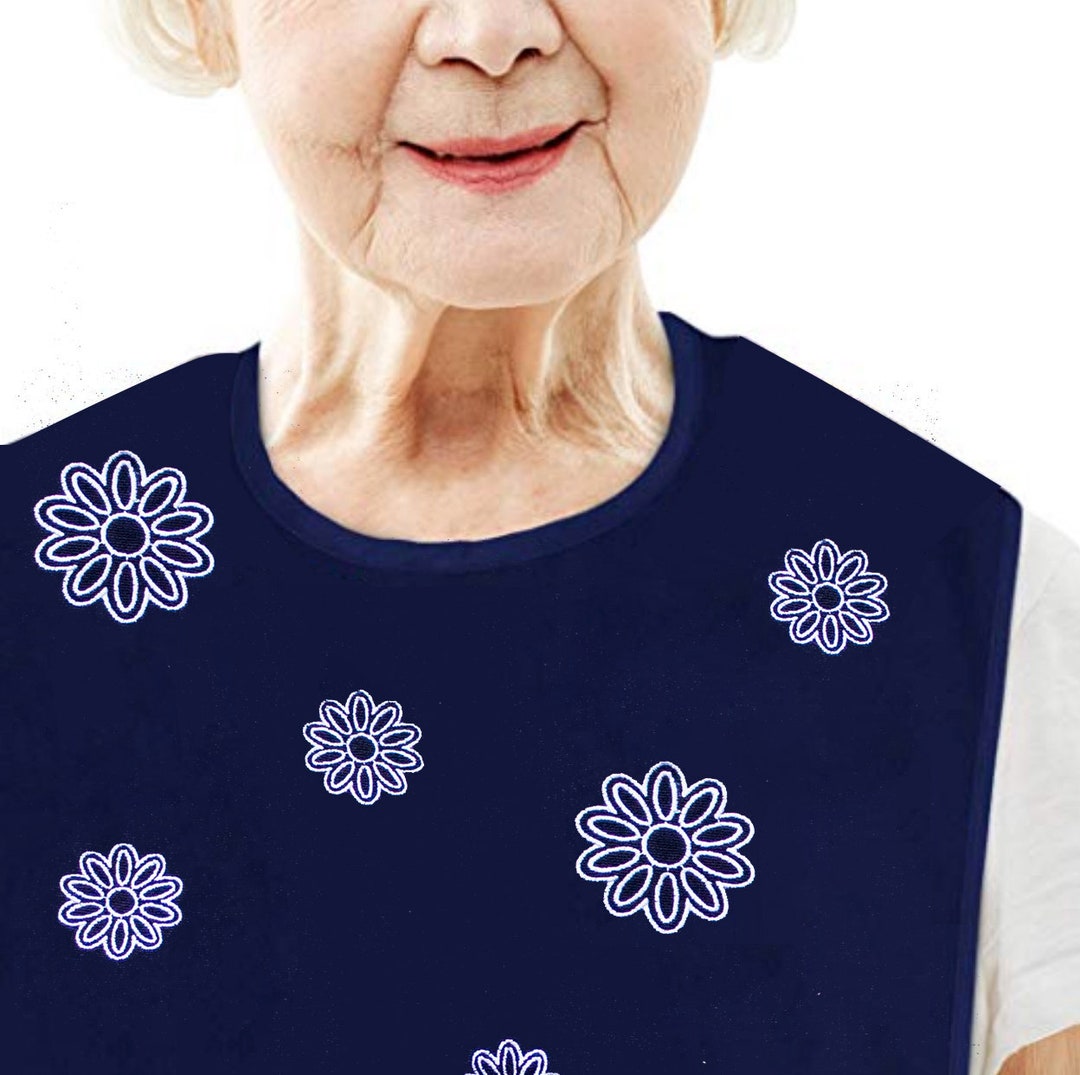 Embroidered Adult Bib: Classy Pal Clothing Protector With Crumb Catcher ...