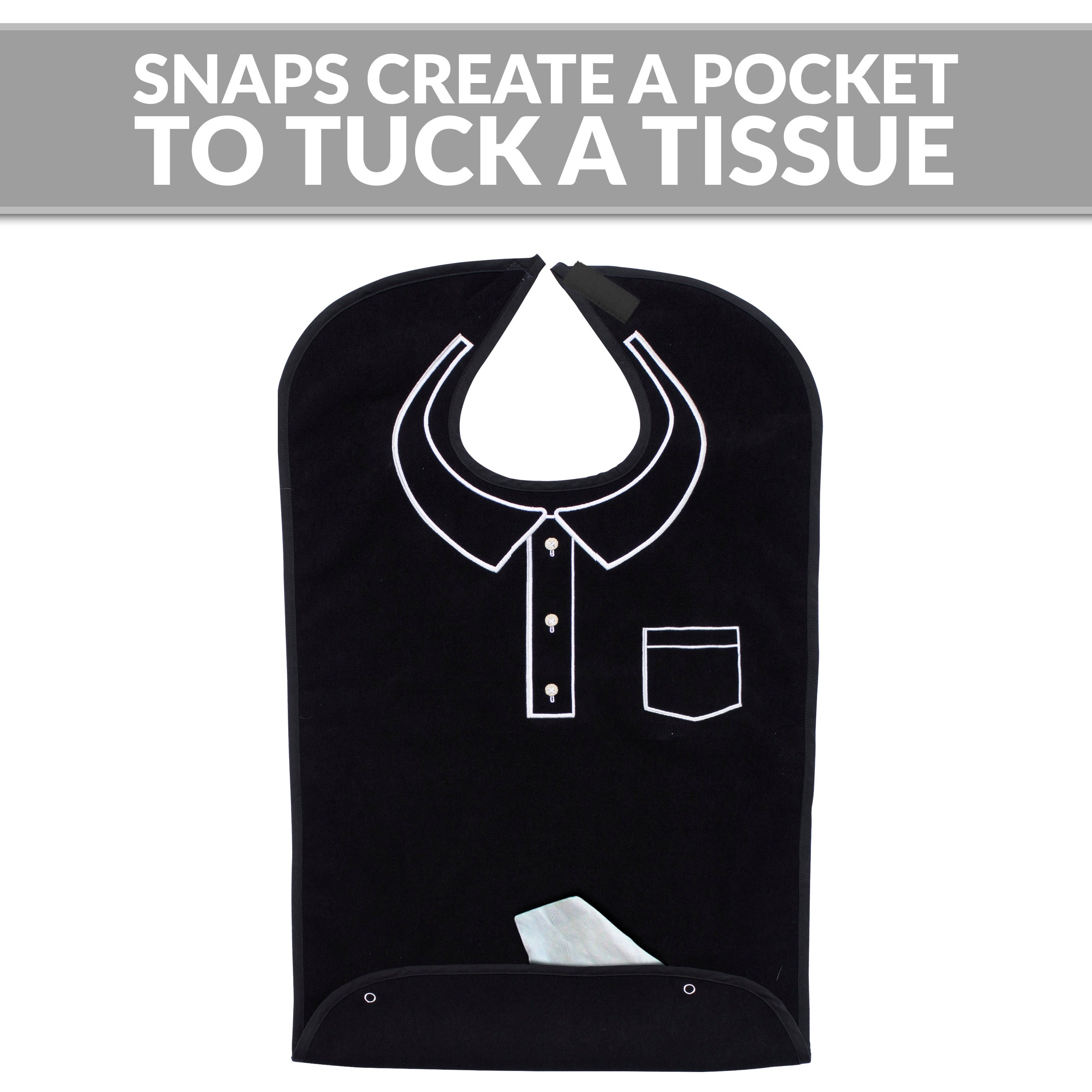 Classy Pal Adult Bib for Men With Embroidered Design. Waterproof ...