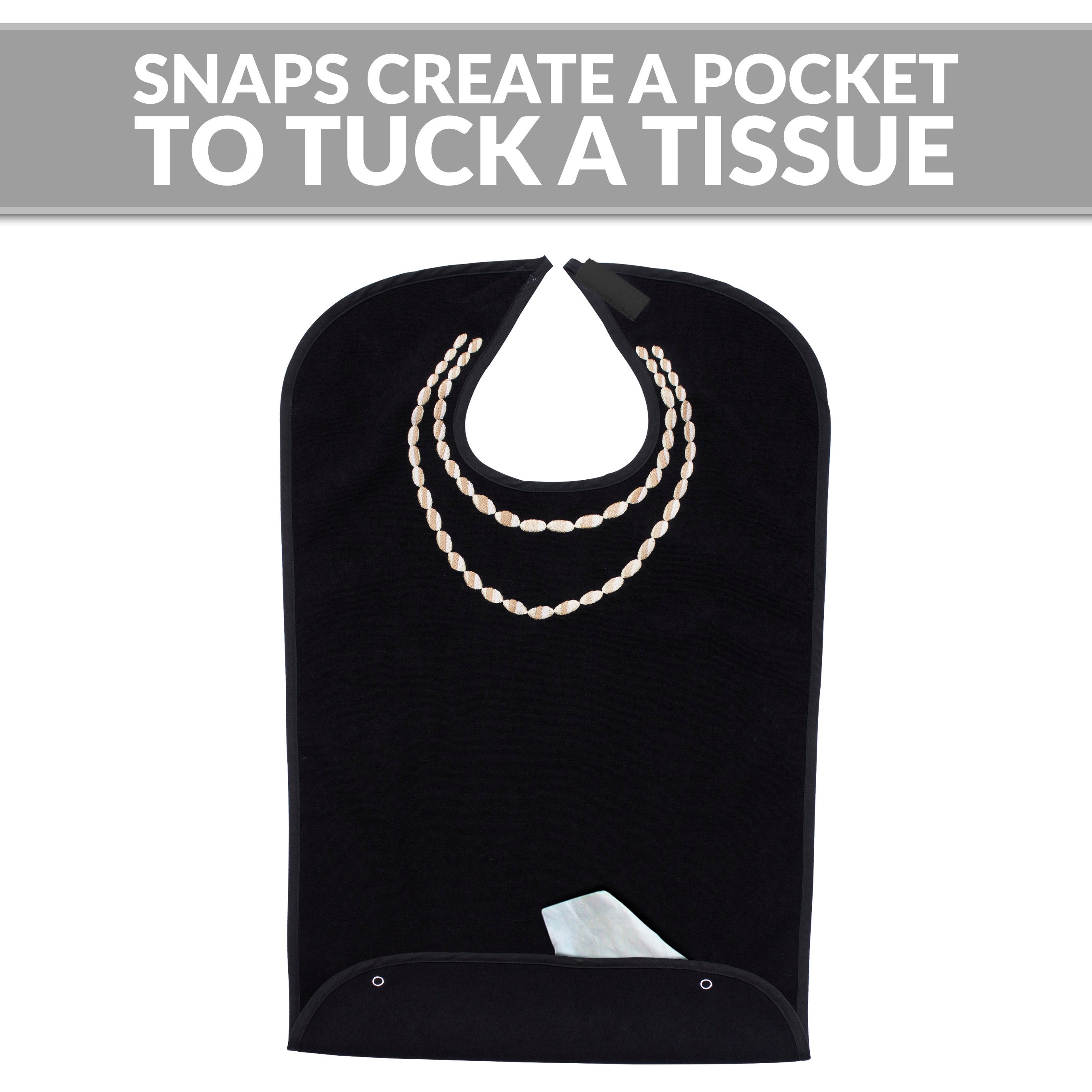 Classy Pal Women's Waterproof Adult Bib With Embroidered Design ...