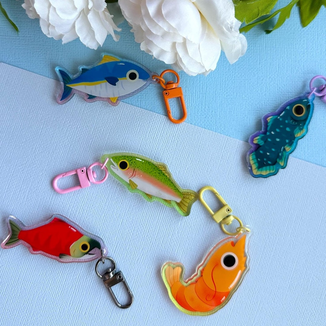 Fish Collection 2.5" Acrylic Charms - Etsy