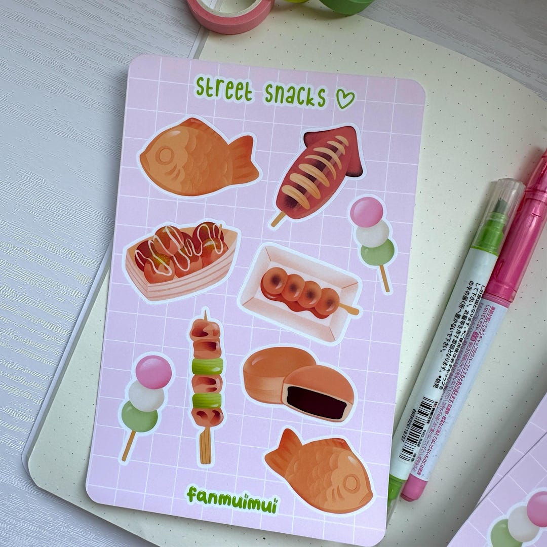 Japanese Street Food Vinyl Sticker Sheet (A6) - Etsy