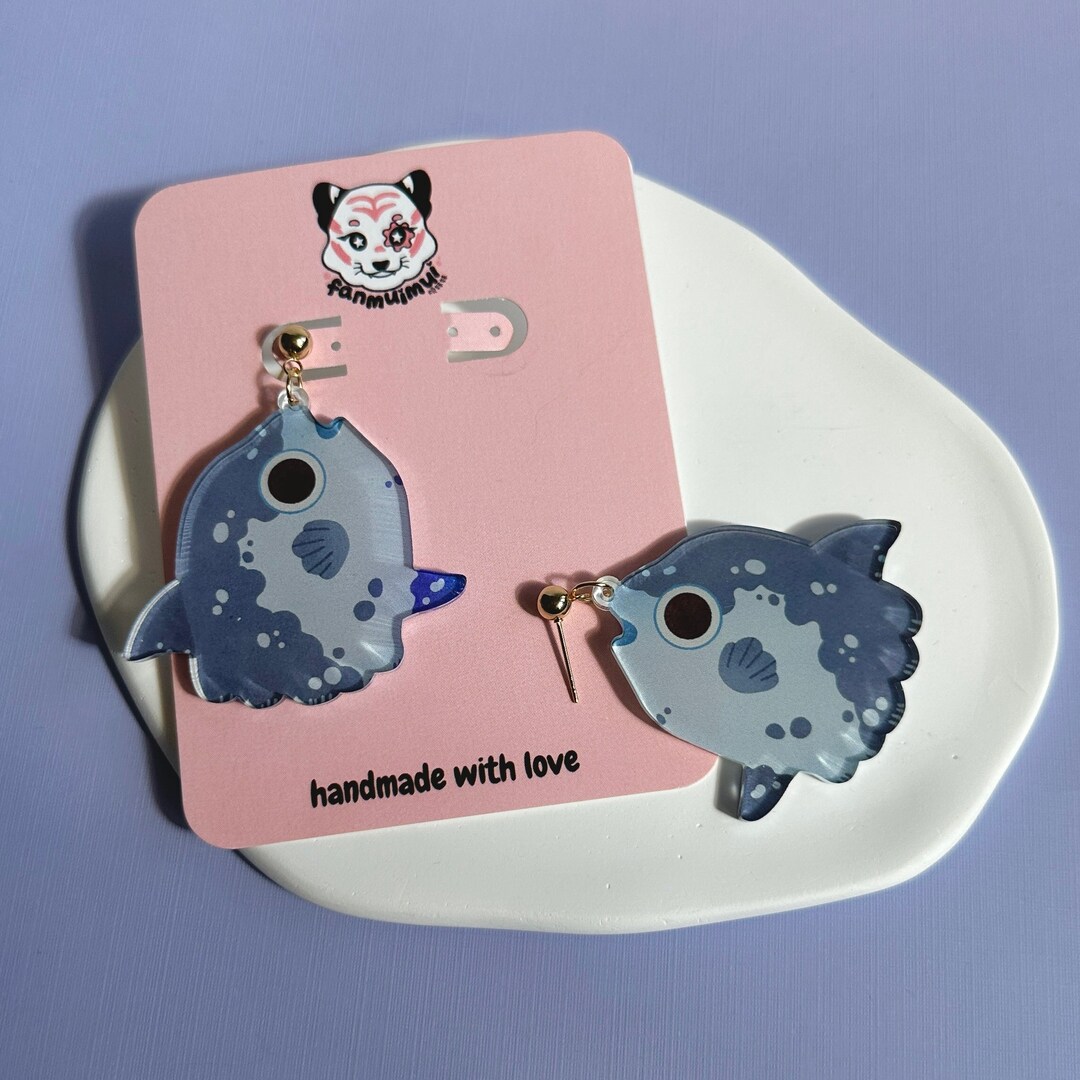Mola Sunfish Acrylic Earrings - Etsy