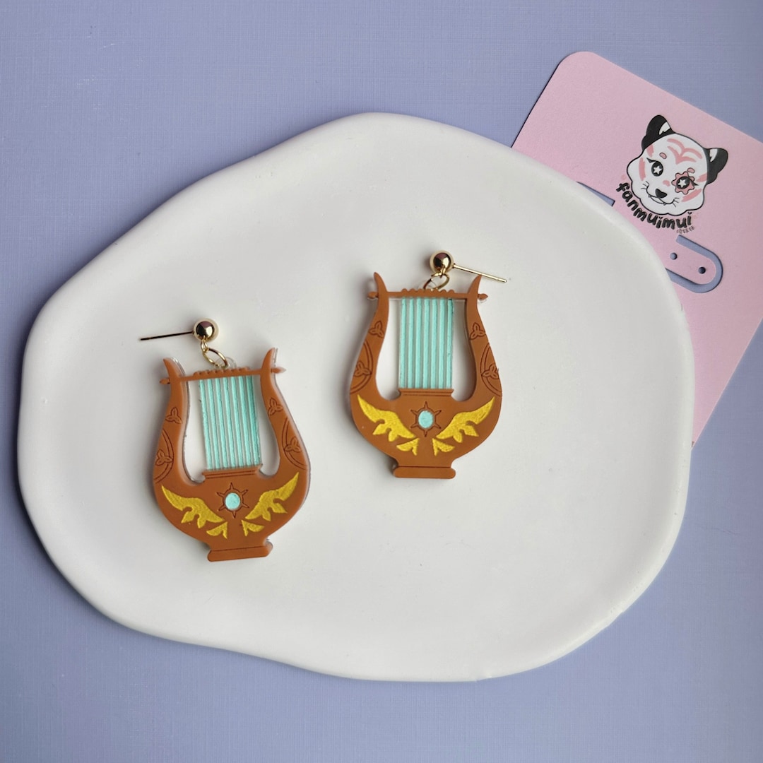 Genshin Impact Venti Lyre Acrylic Earrings - Etsy