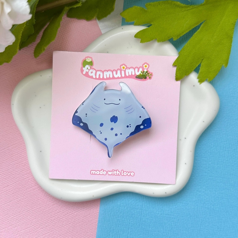 Manta Ray Acrylic Hair Clip - Etsy