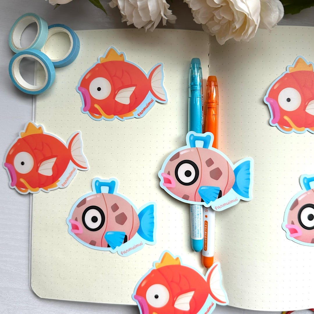 Gamer Fish Vinyl Stickers - Etsy